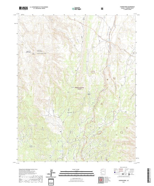 US Topo 7.5-minute map for Cooper Ridge AZ – American Map Store