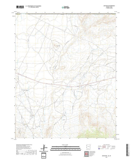 US Topo 7.5-minute map for Cow Butte AZUT – American Map Store