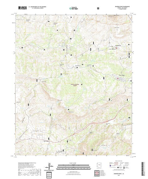 US Topo 7.5-minute map for Diamond Point AZ – American Map Store