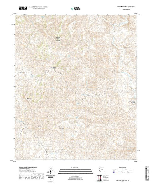 US Topo 7.5-minute map for Elevator Mountain AZ – American Map Store