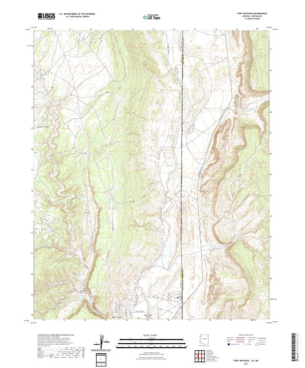 US Topo 7.5-minute map for Fort Defiance AZNM – American Map Store