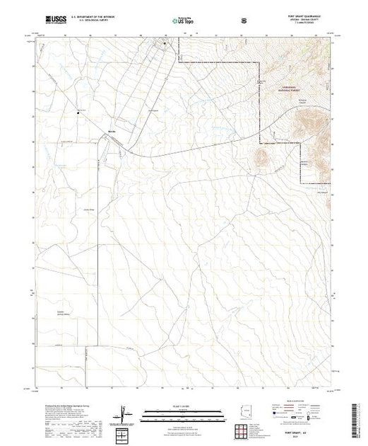 US Topo 7.5-minute map for Fort Grant AZ – American Map Store