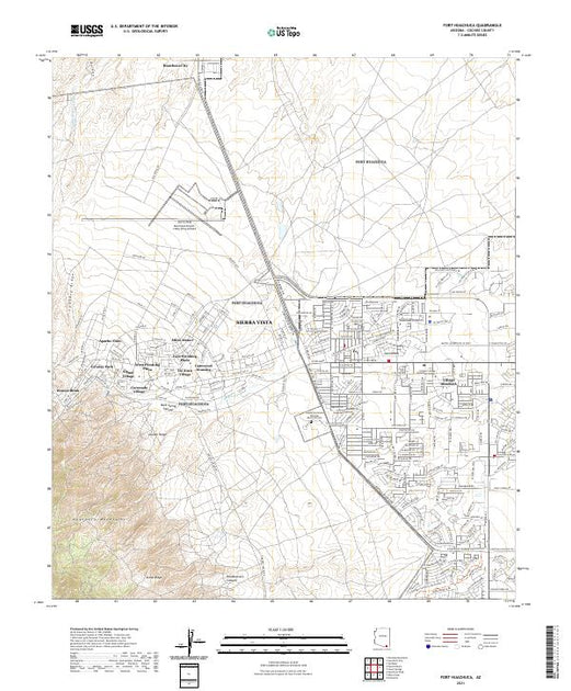 US Topo 7.5-minute map for Fort Huachuca AZ – American Map Store