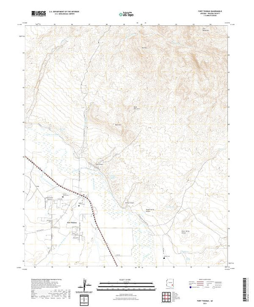 US Topo 7.5-minute map for Fort Thomas AZ – American Map Store
