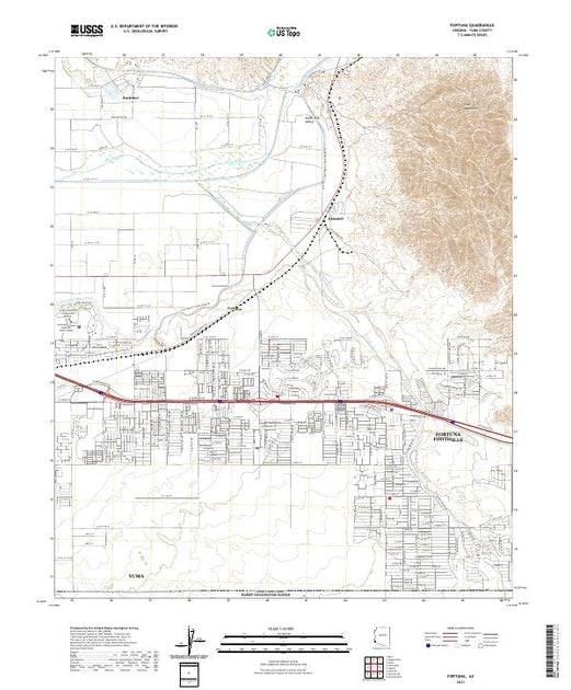 US Topo 7.5-minute map for Fortuna AZ – American Map Store