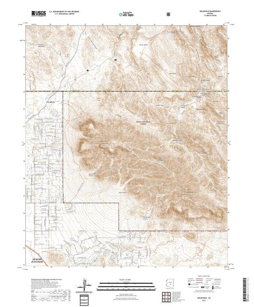 US Topo 7.5-minute map for Goldfield AZ – American Map Store
