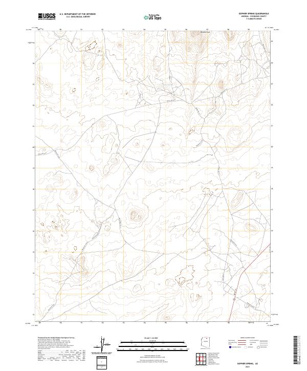 US Topo 7.5-minute map for Gopher Spring AZ – American Map Store