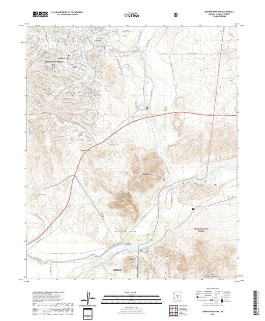 US Topo 7.5-minute map for Granite Reef Dam AZ – American Map Store