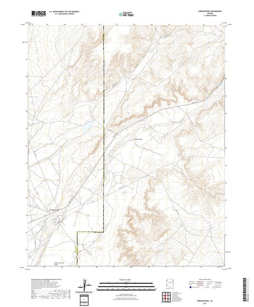 US Topo 7.5-minute map for Greasewood AZ – American Map Store
