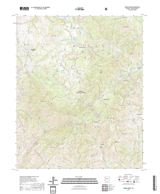 US Topo 7.5-minute map for Groom Creek AZ – American Map Store