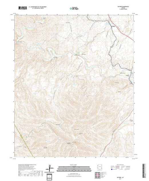 US Topo 7.5-minute map for Guthrie AZ – American Map Store