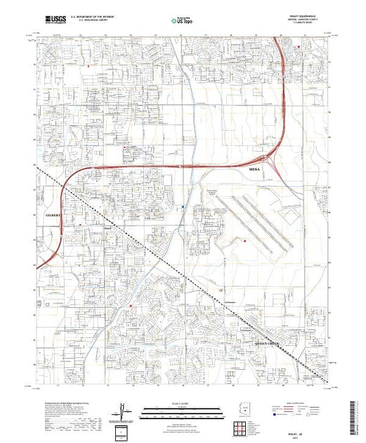 US Topo 7.5-minute map for Higley AZ – American Map Store