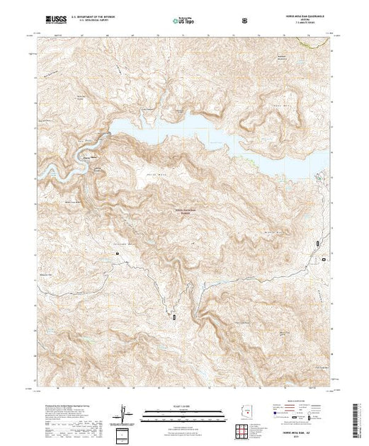 US Topo 7.5-minute map for Horse Mesa Dam AZ – American Map Store
