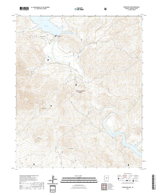 US Topo 7.5-minute map for Horseshoe Dam AZ – American Map Store