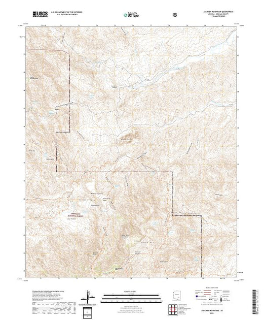 US Topo 7.5-minute map for Jackson Mountain AZ – American Map Store