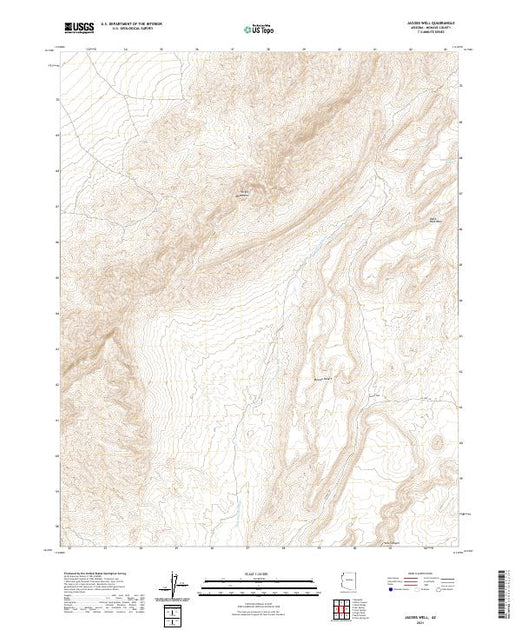US Topo 7.5-minute map for Jacobs Well AZ – American Map Store