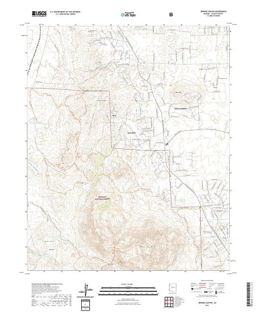US Topo 7.5-minute map for Jerome Canyon AZ – American Map Store