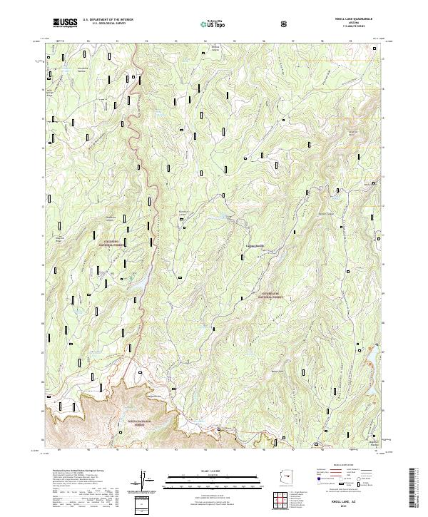 US Topo 7.5-minute map for Knoll Lake AZ – American Map Store