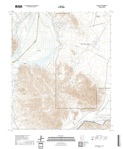 USGS US Topo 7.5-minute map for Laguna Dam AZCA 2021 – American Map Store