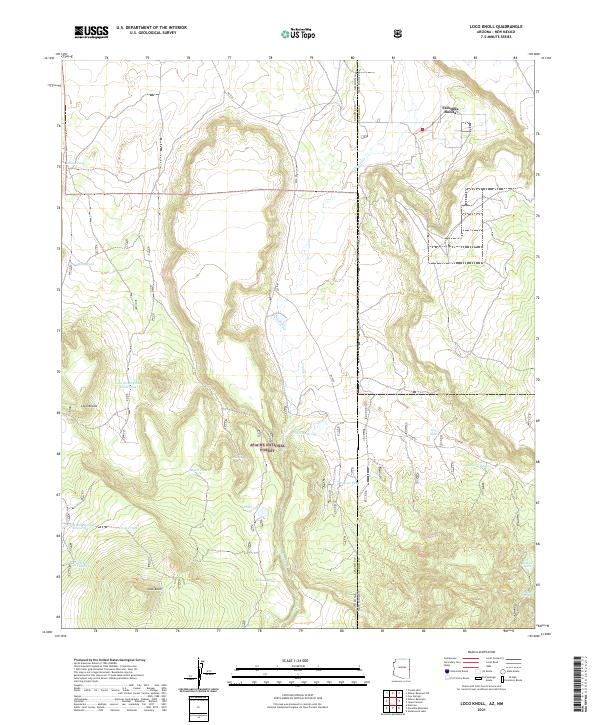 US Topo 7.5-minute map for Loco Knoll AZNM – American Map Store