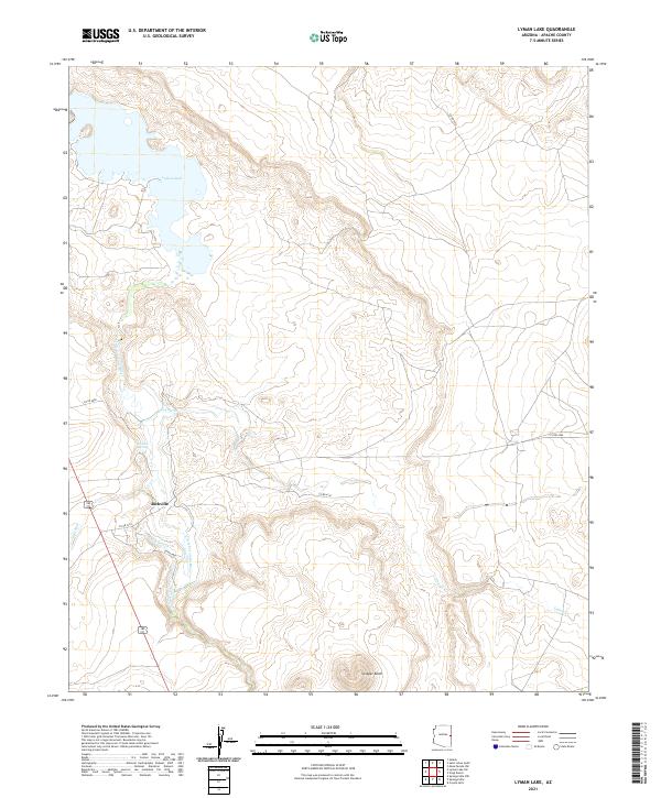 US Topo 7.5-minute map for Lyman Lake AZ – American Map Store
