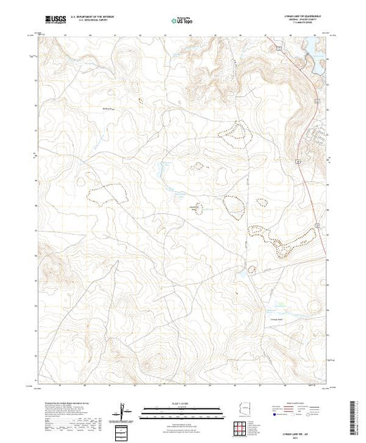 US Topo 7.5-minute map for Lyman Lake SW AZ – American Map Store
