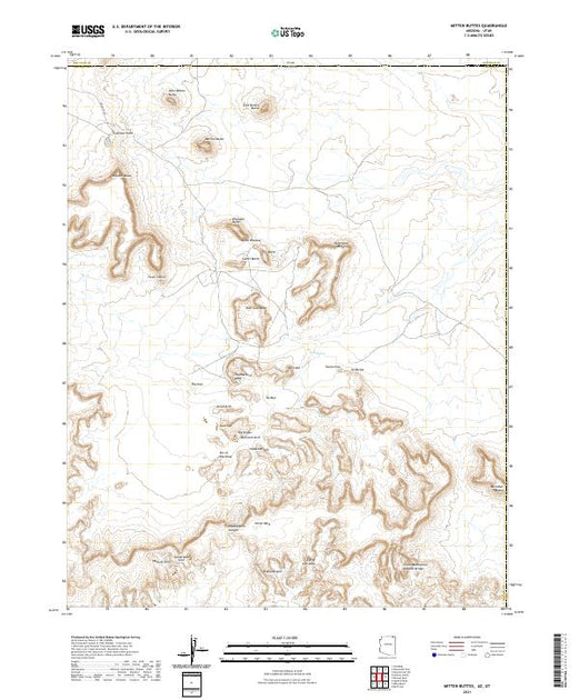 US Topo 7.5-minute map for Mitten Buttes AZUT – American Map Store