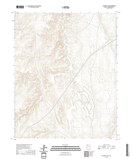 US Topo 7.5-minute map for National Tank AZ – American Map Store