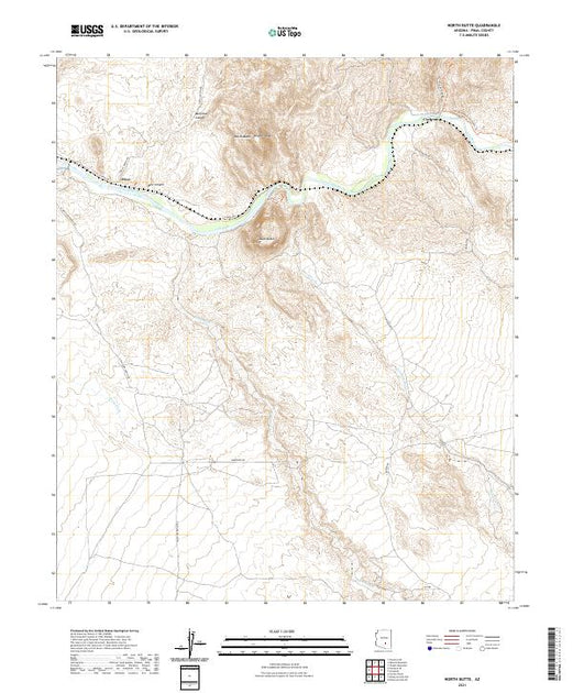 US Topo 7.5-minute map for North Butte AZ – American Map Store