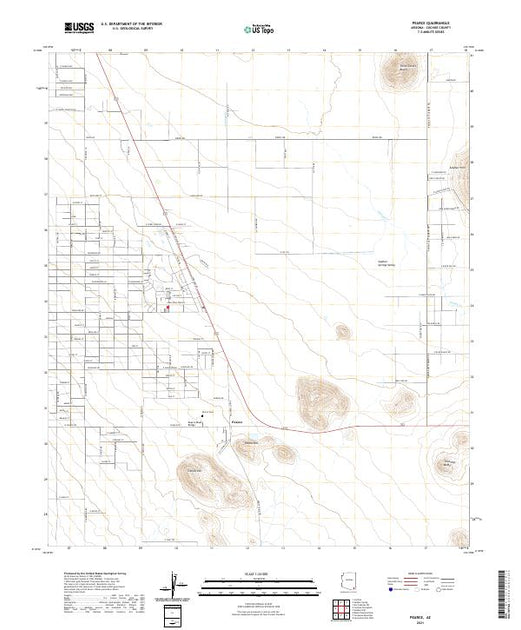 USGS US Topo 7.5-minute map for Pearce AZ 2021 – American Map Store