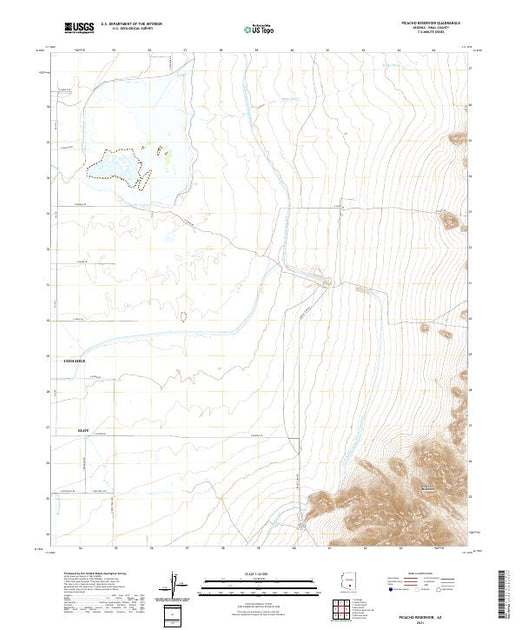 US Topo 7.5-minute map for Picacho Reservoir AZ – American Map Store