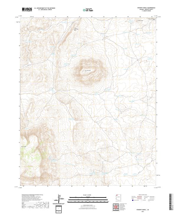 US Topo 7.5-minute map for Poverty Knoll AZ – American Map Store