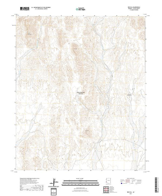 USGS US Topo 7.5-minute map for Red Hill AZ 2021 – American Map Store