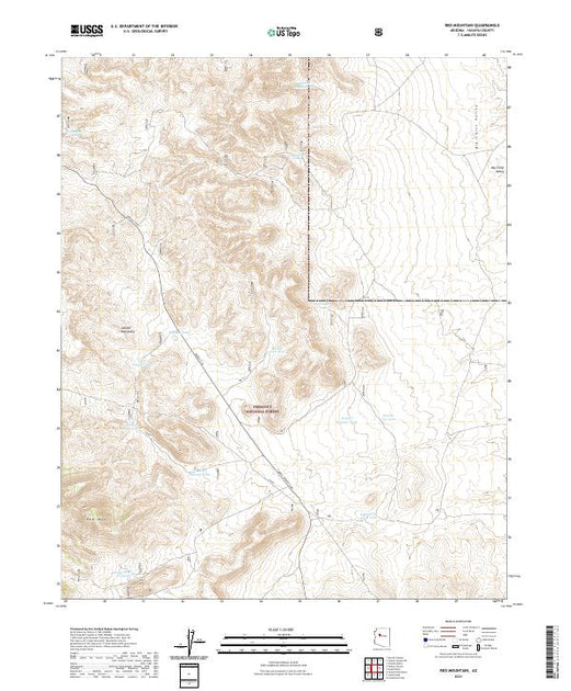 US Topo 7.5-minute map for Red Mountain AZ – American Map Store