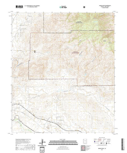 US Topo 7.5-minute map for Rincon Peak AZ – American Map Store