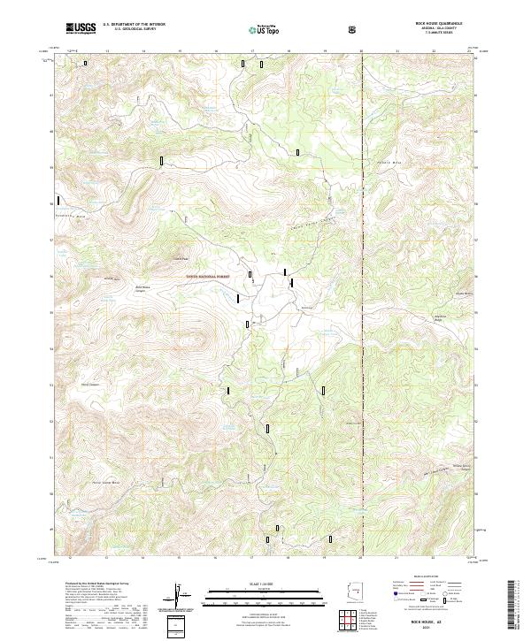 US Topo 7.5-minute map for Rock House AZ – American Map Store
