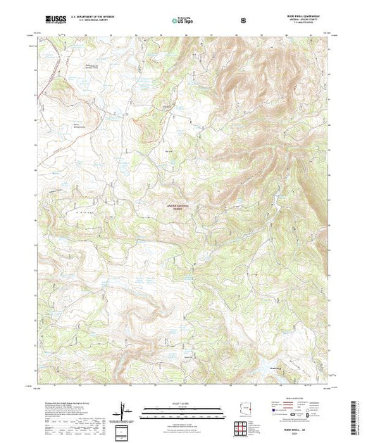US Topo 7.5-minute map for Rudd Knoll AZ – American Map Store