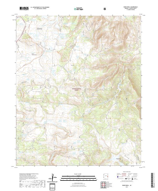 US Topo 7.5-minute map for Rudd Knoll AZ – American Map Store