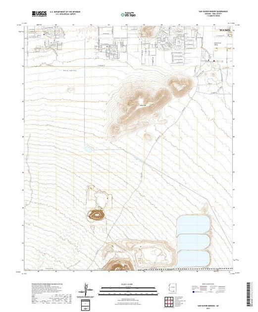 US Topo 7.5-minute map for San Xavier Mission AZ – American Map Store