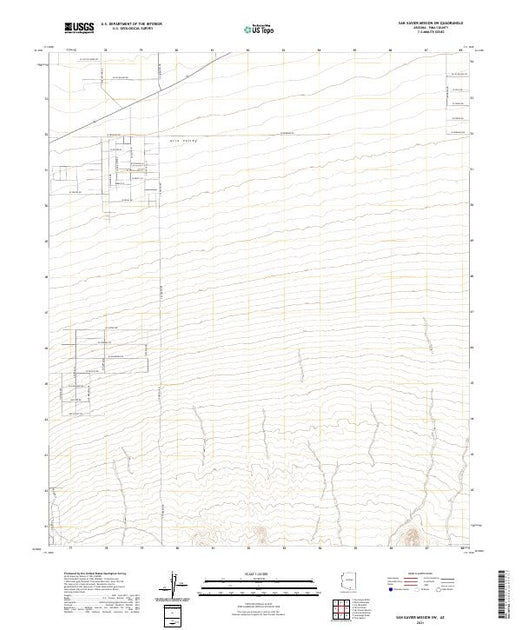 US Topo 7.5-minute map for San Xavier Mission SW AZ – American Map Store