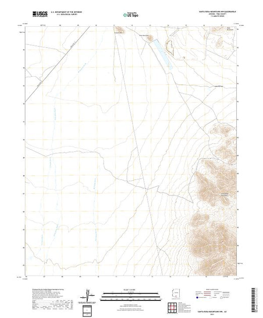 US Topo 7.5-minute map for Santa Rosa Mountains NW AZ – American Map Store