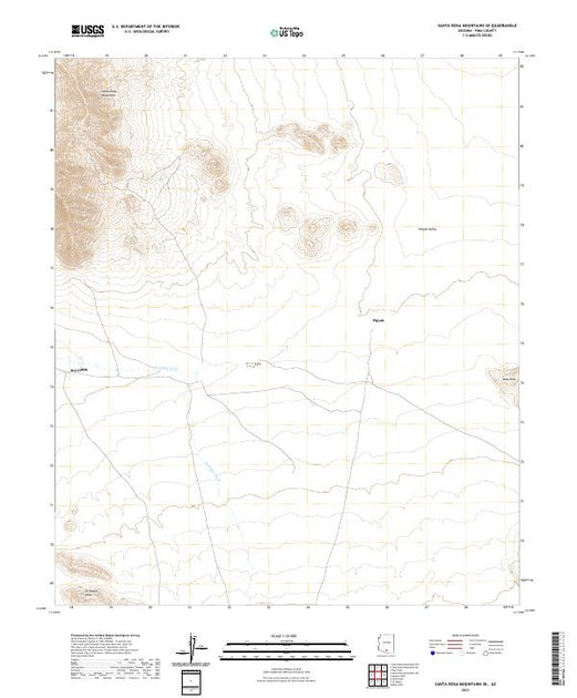 US Topo 7.5-minute map for Santa Rosa Mountains SE AZ – American Map Store