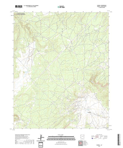 US Topo 7.5-minute map for Sawmill AZ – American Map Store