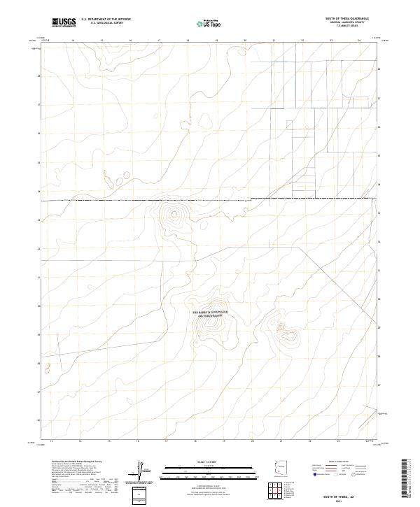 US Topo 7.5-minute map for South of Theba AZ – American Map Store