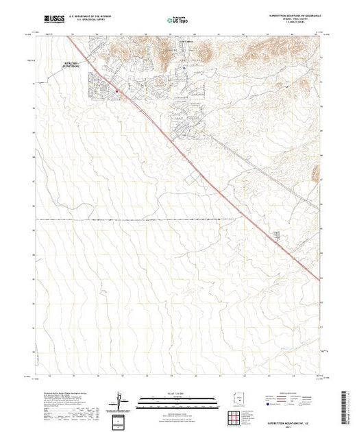 US Topo 7.5-minute map for Superstition Mountains SW AZ – American Map ...