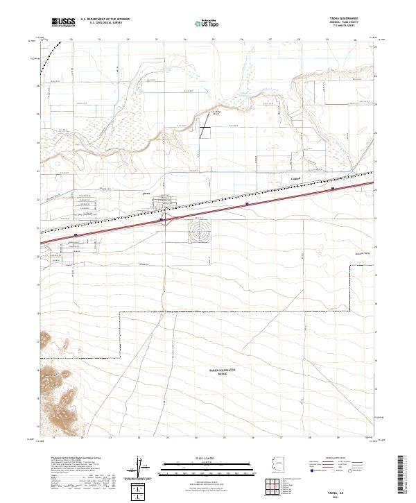 US Topo 7.5-minute map for Tacna AZ – American Map Store
