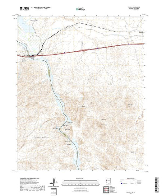 US Topo 7.5-minute map for Topock AZCA – American Map Store