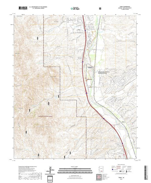 US Topo 7.5-minute map for Tubac AZ – American Map Store