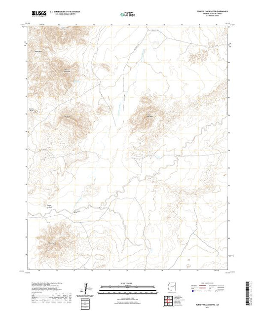 US Topo 7.5-minute map for Turkey Track Butte AZ – American Map Store