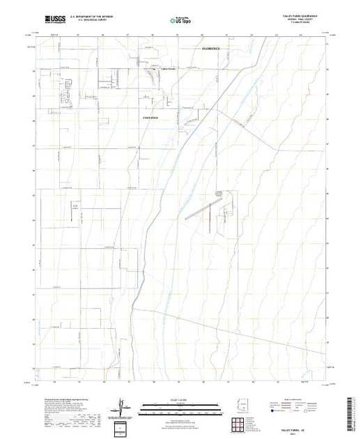 US Topo 7.5-minute map for Valley Farms AZ – American Map Store